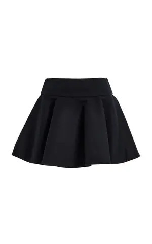 Black Flared Mini Skirt