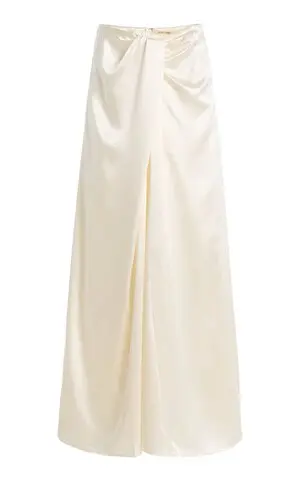 HEIRLOME Leticia Silk Maxi Skirt - Ivory