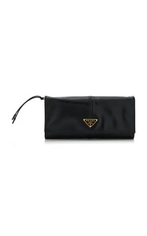 Prada Leather Wallet On Strap - Black