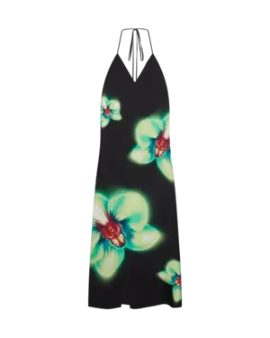 Casablanca Orchid Glitch Silk Maxi Dress