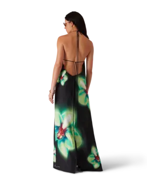 Casablanca Orchid Glitch Silk Maxi Dress