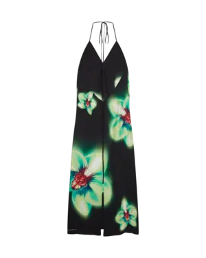 Casablanca Orchid Glitch Silk Maxi Dress