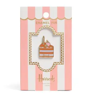 Harrods Enamel Cake Pin Badge - Gold