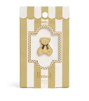 Harrods Enamel Henry Bear Pin Badge - Gold