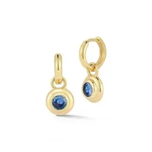 Deborah Pagani Honey Drop Earrings Yellow Gold With Blue Sapphire