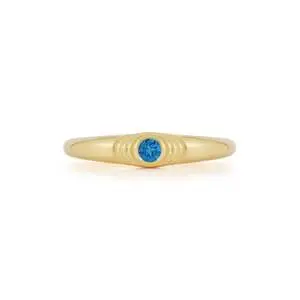 Deborah Pagani Baby Honey Motif Stacked Ring - Yellow Gold With Blue Sapphire