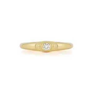 Deborah Pagani Baby Honey Motif Stacked Ring - Yellow Gold With Diamond