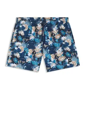 BOSS Printed Quick-dry Swim Shorts - Light Blue