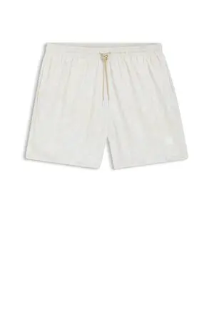 BOSS Printed Quick-dry Swim Shorts - White