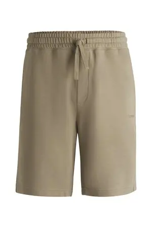 Hugo Cotton Terry Shorts With Logo - Brown