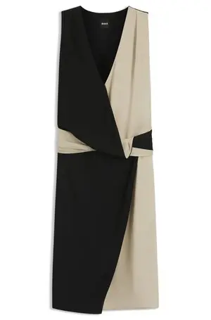 BOSS Color-blocked Wrap Dress
