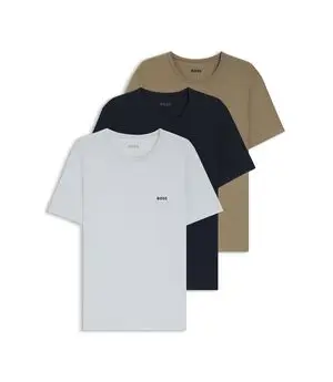 BOSS Three-pack Of Cotton Underwear T-shirts - Patterned