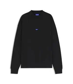 Hugo Cotton-terry Sweatshirt With Logo Patch - Black