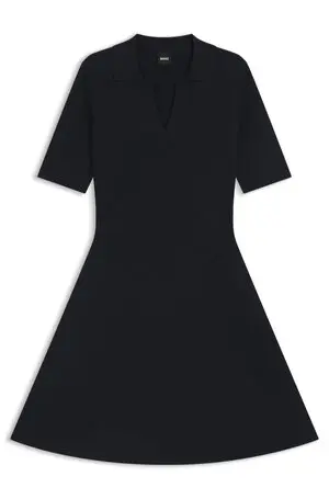 BOSS Knitted Skipper Collar Dress - Dark Blue