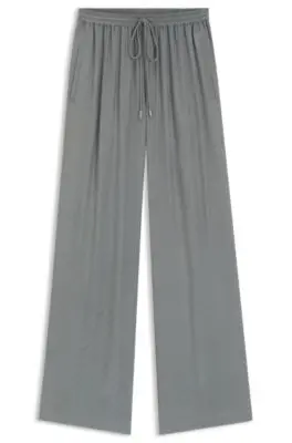 BOSS Wide-leg Trousers With Logo Jacquard