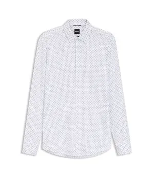BOSS Slim-fit Shirt In Italian-made Performance-stretch Jersey - Patterned