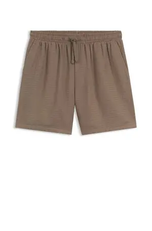 BOSS Cotton Muslin Swim Shorts - Brown