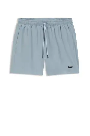 BOSS Swim Shorts With Logo Badge - Light Blue
