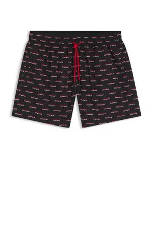 Hugo Swim Shorts With Logo Print - Black