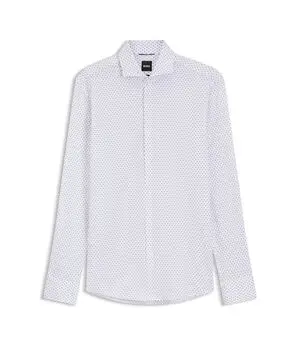 BOSS Printed Slim-fit Shirt In Performance-stretch Jersey Patterned
