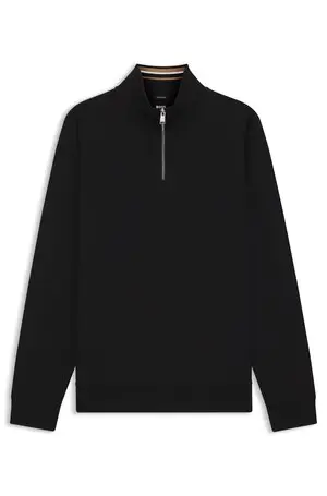 BOSS Quarter-zip Regular Fit Sweatshirt - Black