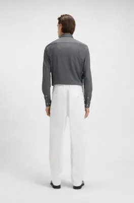 BOSS Slim-fit Shirt In Cotton-blend Jacquard