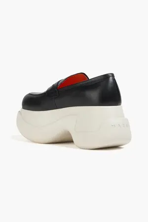 Marni Leather Platform Loafers - Black