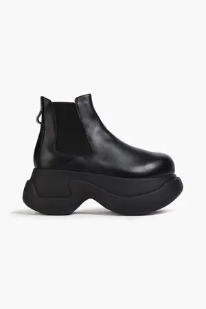 Marni Leather Platform Chelsea Boots - Black