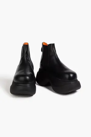 Marni Leather Platform Chelsea Boots - Black