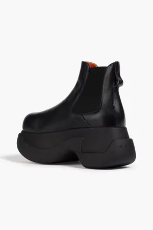 Marni Leather Platform Chelsea Boots - Black