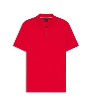 BOSS Pallas Logo-detail Polo Shirt In Cotton Piqu - Red