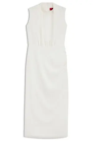 Hugo Drape-detail Maxi Dress With Mock Neck