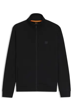 BOSS Cotton-jersey Jacket With Logo - Black