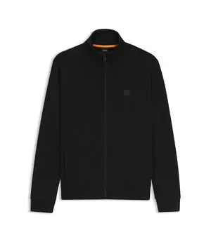 BOSS Cotton-terry Jacket With Logo Patch - Black