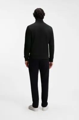 BOSS Cotton-terry Jacket With Logo Patch - Black