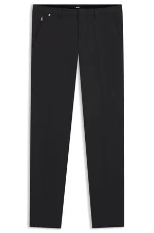 BOSS Slim-fit Stretch Cotton Trousers - Black