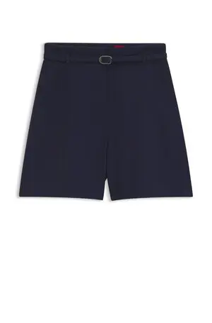 Hugo Regular-fit Shorts With Buckled Belt