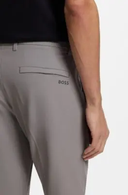 BOSS Slim-fit Water-repellent Stretch Pants - Light Grey
