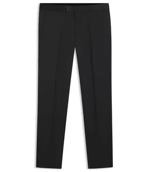 BOSS Slim-fit Tuxedo Trousers In Virgin-wool Serge - Black