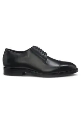 BOSS Cap-toe Leather Derby Shoes - Black