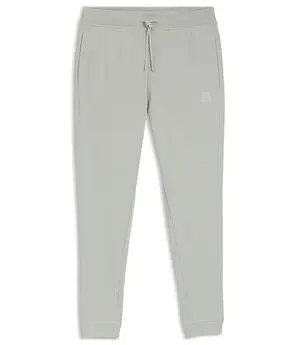 BOSS Cotton-terry Sweatpants With Logo Patch - Silver