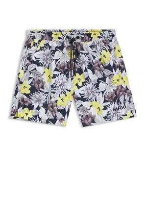 Hugo Printed Quick-dry Swim Shorts - Light Yellow