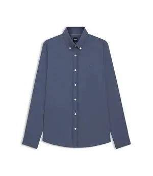 BOSS Slim-fit Shirt In Cotton-blend Poplin - Light Blue