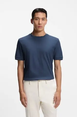 BOSS Regular-fit T-shirt In Structured Cotton - Light Blue