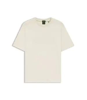 BOSS Structured-logo T-shirt In Cotton Jersey - White