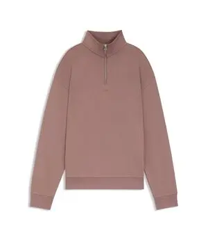 Hugo Cotton Sweatshirt With Zipper Neck - Light Brown