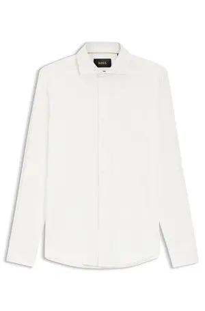 BOSS Slim-fit Shirt In An Italian-made Cotton Blend - White