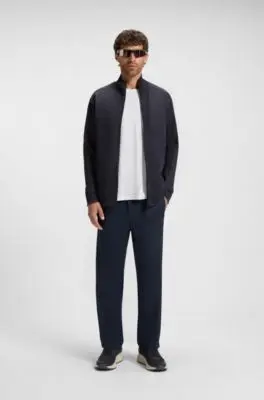 BOSS Quilted-jacquard Tracksuit Bottoms In A Regular Fit