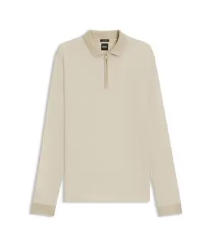BOSS Mercerised-cotton Polo Shirt With Two-tone Structure
