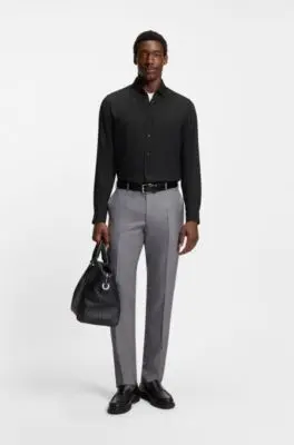 BOSS Regular-fit Shirt In Cotton-blend Flannel